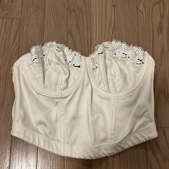 Tops | Charnos White Strapless Top | Poshmark